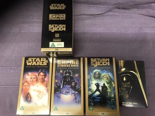 STAR WARS TRILOGY Special Edition Gold VHS Video Boxset Inc Rare ...