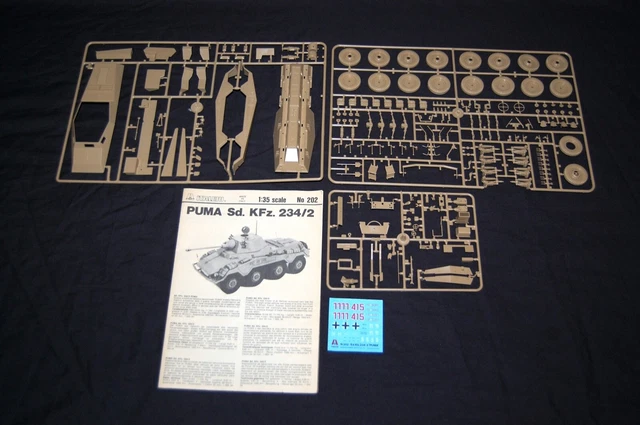 ITALERI 1/35 SCALE German WW2 Sd.Kfz.234/2 Puma Armoured Car Model Kit ...
