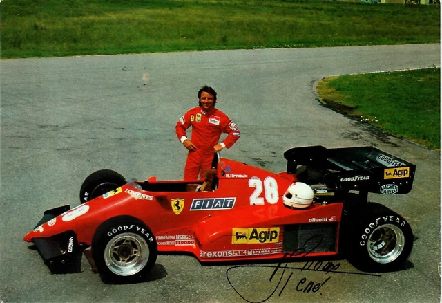FERRARI RENE ARNOUX Cartolina Originale Con Annullo Postale 26-10-1998 ...