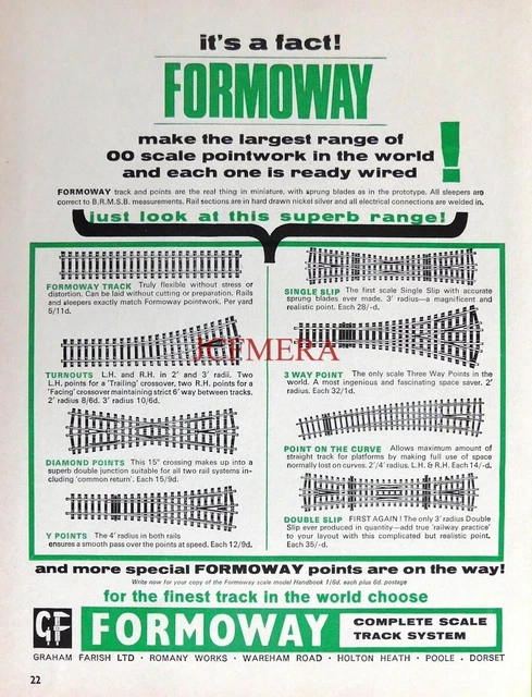 FORMOWAY MODEL RAILWAY Track System ADVERT #2 Vintage 1965 Print Ad 677 ...