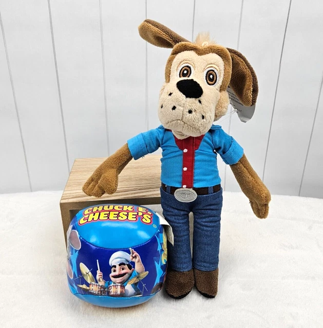 JASPER T JOWLS Chuck E Cheese Pizza Soft Ball Plush Dog Stuffed Animal ...