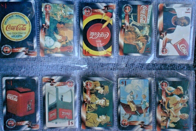 B / ONE Set Of Coca Cola Collectors Phone Cards ( 10 ) $34.95 - PicClick AU