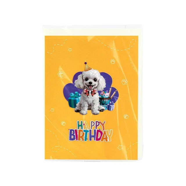 3D DOG CARD 3D BirthdayCards For Dog Pet Themed Postcard Handmade ...