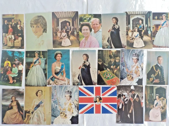 VINTAGE ORIGINAL BRITISH Royal Family Queen Elizabeth II Postcards x 20 ...