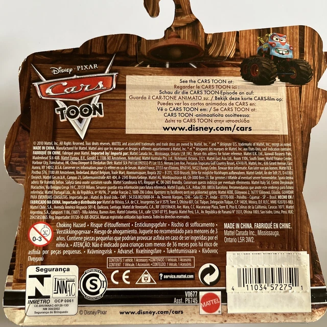 DISNEY PIXAR CARS Toon Referee Pitty con Campana 1:55 pressofuso nuovo ...