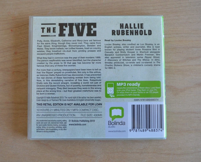 THE FIVE: UNTOLD Lives of the Women killed by Jack the Ripper Audiobook ...