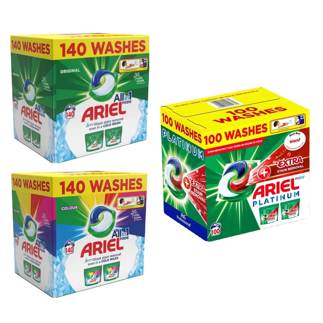 ARIEL ALL IN1 Original Colour Platinum Pods Detergent Cleaning Washing ...