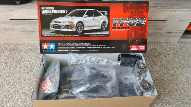 TAMIYA 58713 MITSUBISHI Lancer Evo V (TT-02) 1:10 RC Car Assembly Kit ...