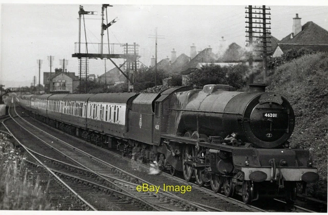 PHOTO 6X4 RAILWAY Steam Engine 46201 on Midday Scot Hest Bank c1960 £2.50 - PicClick UK