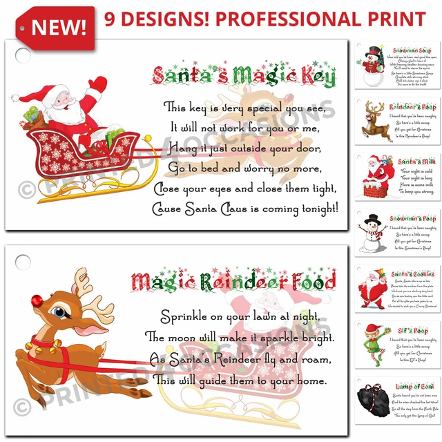 SANTAS KEY MAGIC Reindeer Food Christmas Labels Tags Snowman Soup ...