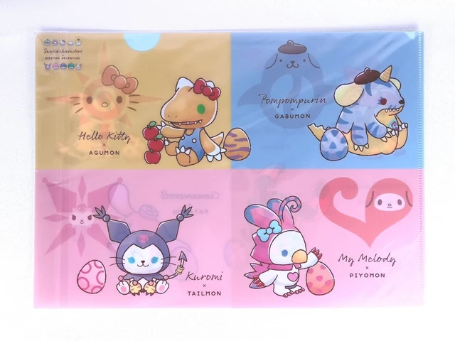 HELLO KITTY AGUMON Sanrio × Digimon A4 Clear File From Japan F/S EUR 25 ...
