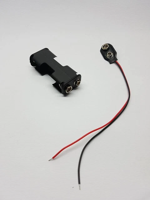 CONTAINER BATTERY HOLDER 2 Places For Aa Batteries + Connector Snap ...