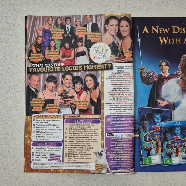TV WEEK MAGAZINE May 17-23, 2008 50th Logies Awards, Kate Ritchie Pin ...