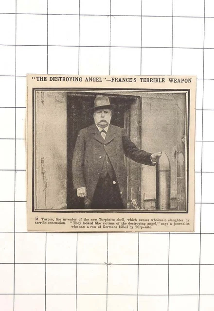 1914 MR TURPIN, Inventor Of The New Turpinite Shell EUR 6,85 - PicClick FR