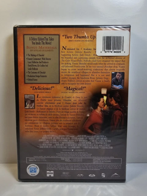 CHOCOLAT (DVD,CANADIAN, WIDESCREEN, Johnny Depp, bilinguial) $12.00 ...