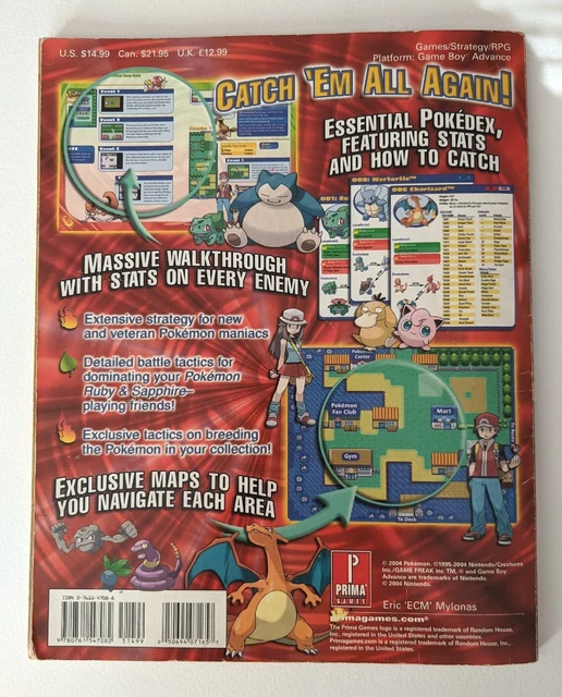 POKEMON FIRE RED and Leaf Green Version Prima Official Game Guide EUR ...