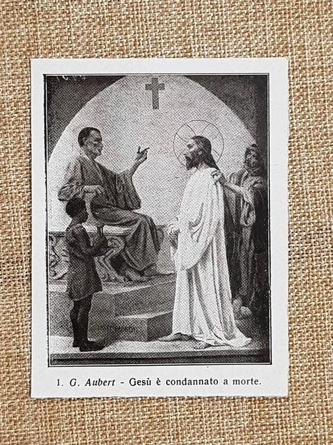 GESÙ È CONDANNATO a morte Quadro di G. Aubert Via Crucis Stampa del ...