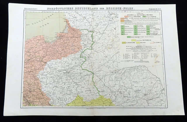 MAP OF THE World Globe Hemisphere North Pole South Large Antique ...
