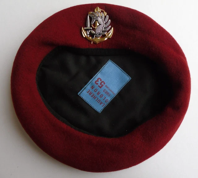 FRENCH 1ST MARINE Infantry Parachute Regiment Beret & Beret Badge £17. ...