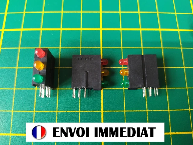 FEU TRICOLORE MODÉLISME LED 3mm en boitier (lot de 2) EUR 2,99 ...