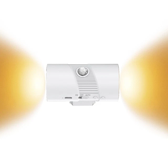 3 COLOR CHANGE Motion Activated Night Light Double head Atmosphere ...
