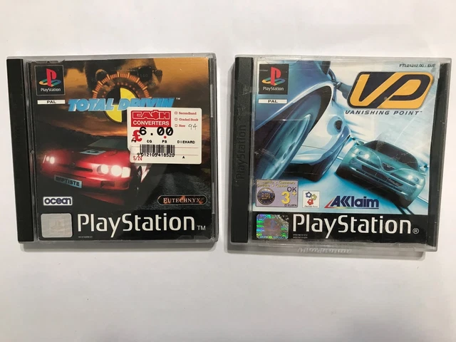 2 X PS1 PLAYSTATION 1 PSone RACING RACE GAMES TOTAL DRIVIN & VANISHING ...