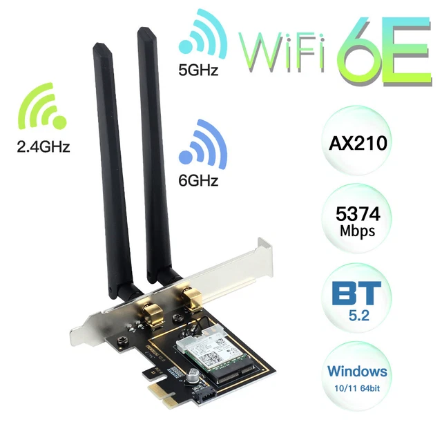INTEL AX210 WIFI 6E Desktop AX210NGW PCI-E WiFi Card 802.11AX Bluetooth Adapter £20.26 - PicClick UK