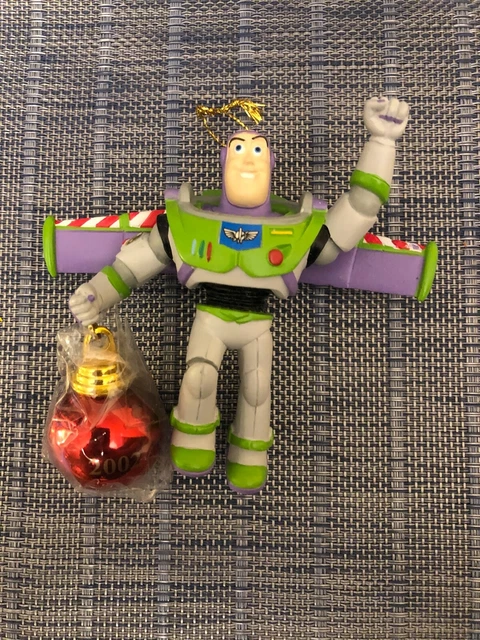 DISNEY STORE PIXAR Toy Story Buzz Lightyear With 2002 Christmas Ball ...