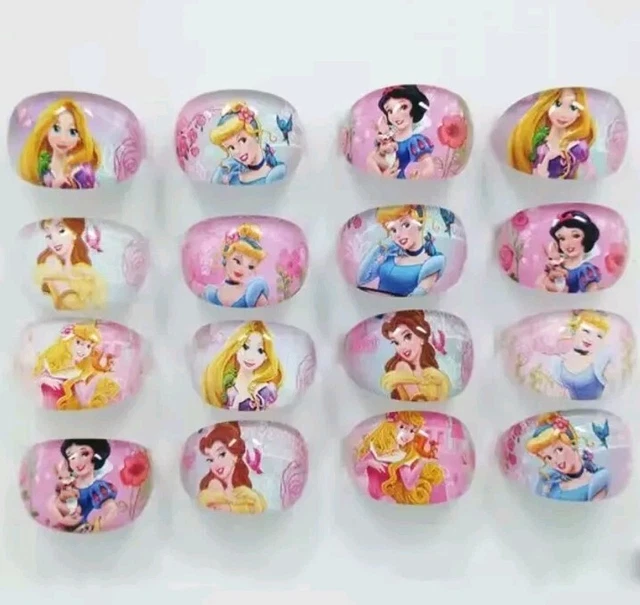 DISNEY PRINCESS RING GIRLS Plastic Princess Ring (Pack of 3) Christmas ...