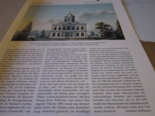 PREUSSEN ARCHIV N2 2545 Das Marmorpalais in Potsdam um 1789 EUR 6,30 ...
