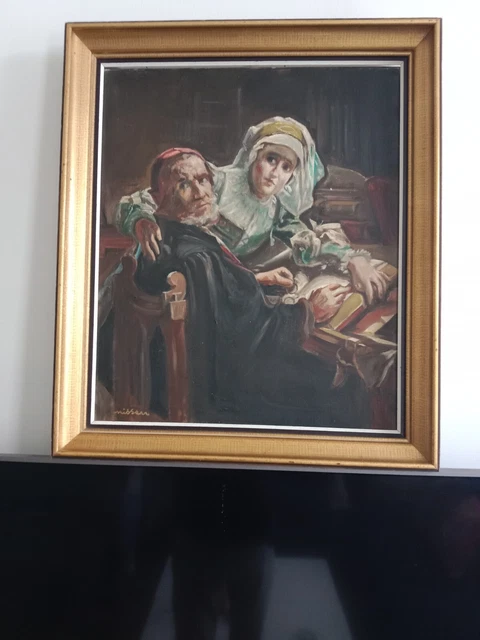 ANCIENNE HUILE SUR Toile Signée nissen EUR 150,00 - PicClick FR