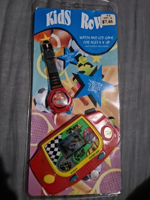 RARE VINTAGE KIDS Row Lcd Hand-Held Racing Car Game And Wrist Watch ...