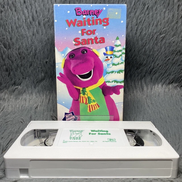 BARNEY: WAITING FOR Santa VHS Tape 1990 Sing Along White Tape Christmas ...