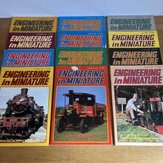 1988 ENGINEERING IN Miniature Magazine Model Engineers EIM Full Year 12 ...