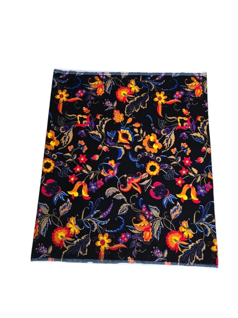 RARE VINTAGE SOFT Velvet Feel Floral Psychedelic Fabric BOLD Print £47. ...