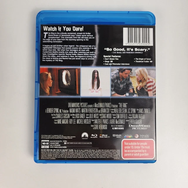 THE RING BLU-RAY 2002 Brian Cox Naomi Watts Horror Region B $9.95 ...
