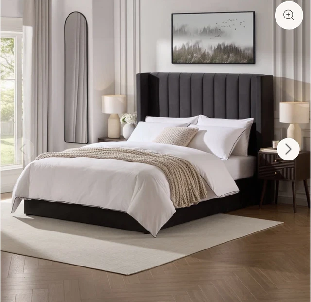 DUSK MADISON STONE Grey Linen Look superking Ottoman Storage Bed £38.22 ...