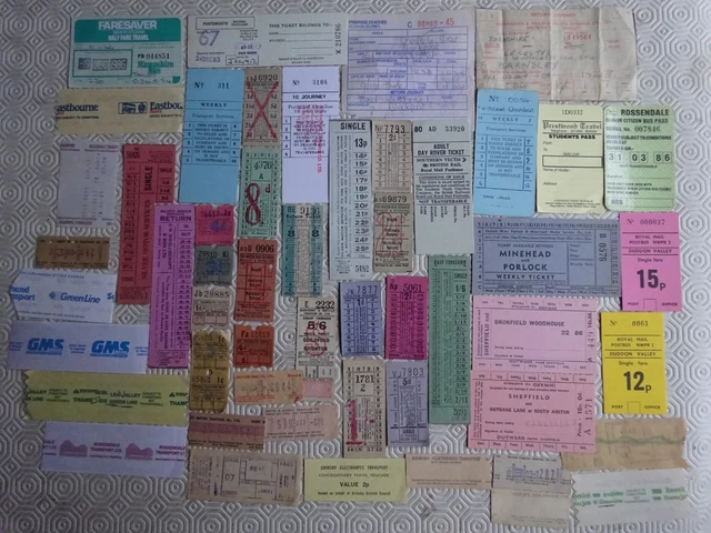 COLLECTION OF 50+ different bus tickets/passes etc £1.97 - PicClick UK