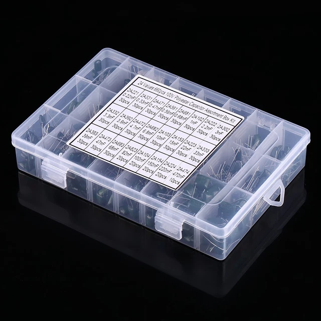 0.22-470NF 660PCS 24VALUE Polyester Film Paper Capacitors Set 100V ...