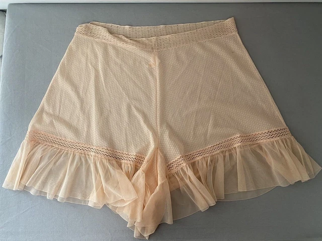 VINTAGE 1940S TERYLENE Mesh Peach French Knickers Glamour Tap Pants ...