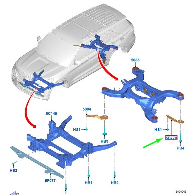 FORD EXPLORER MK6 Chassis Frame Crossmember Right Bracket 2283460 NEW ...