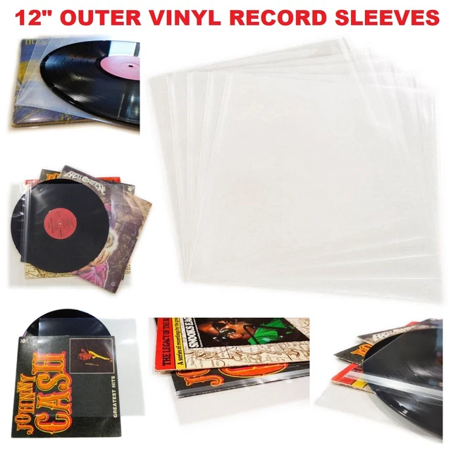 12 Plastic Polythene Record Sleeves Outer Vinyl Covers Gatefold Lp