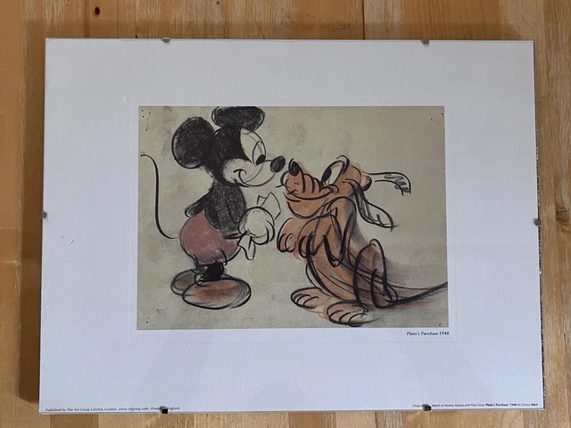 DISNEY ORIGINAL SKETCH Mickey Mouse & Pluto Purchase 1948 The Art Group ...
