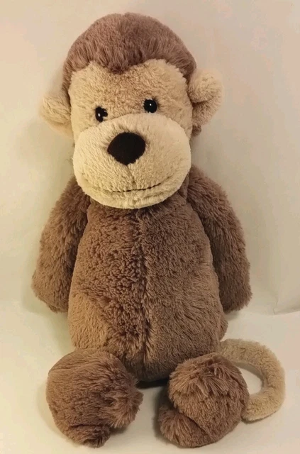 JELLYCAT MEDIUM BASHFUL Monkey 12" Soft Toy Plush Beanie Comforter Brown Animal £27.72 - PicClick UK