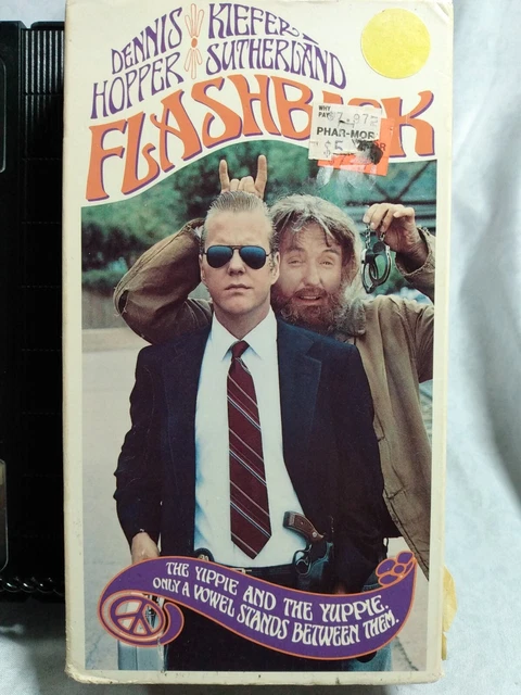 FLASHBACK (VHS, 1990) *RARE OOP* 1989 Dennis Hopper Kiefer Sutherland ...