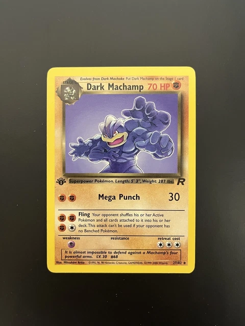 POKÉMON WOTC 2000 Team Rocket Dark Machamp 1st Edition Non Holo 27/82 ...