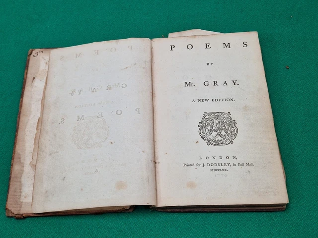 ANTIQUE 1770 POEMS by Mr Gray Leather Book A/F £4.99 - PicClick UK