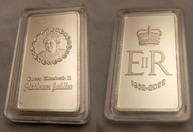 QUEEN ELIZABETH II Silver Bar King Charles III Coronation Royal Family ...
