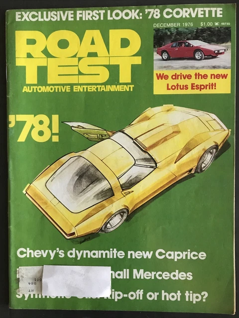 ROAD TEST MAGAZINE-DECEMBER 1976-Chevy Caprice-Lotus Esprit-Vw Super ...