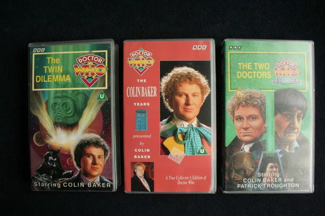 3X DOCTOR WHO BBC Video VHS; Twin Dilemma, Two Doctors and Colin Baker ...